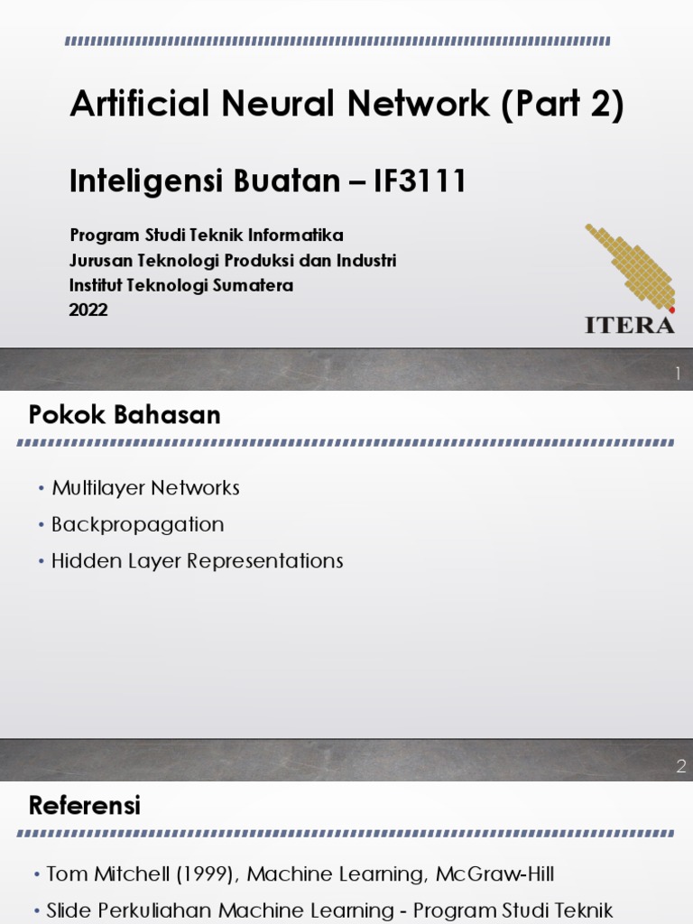 Minggu 11 - Artificial Neural Network (Part 2) | PDF