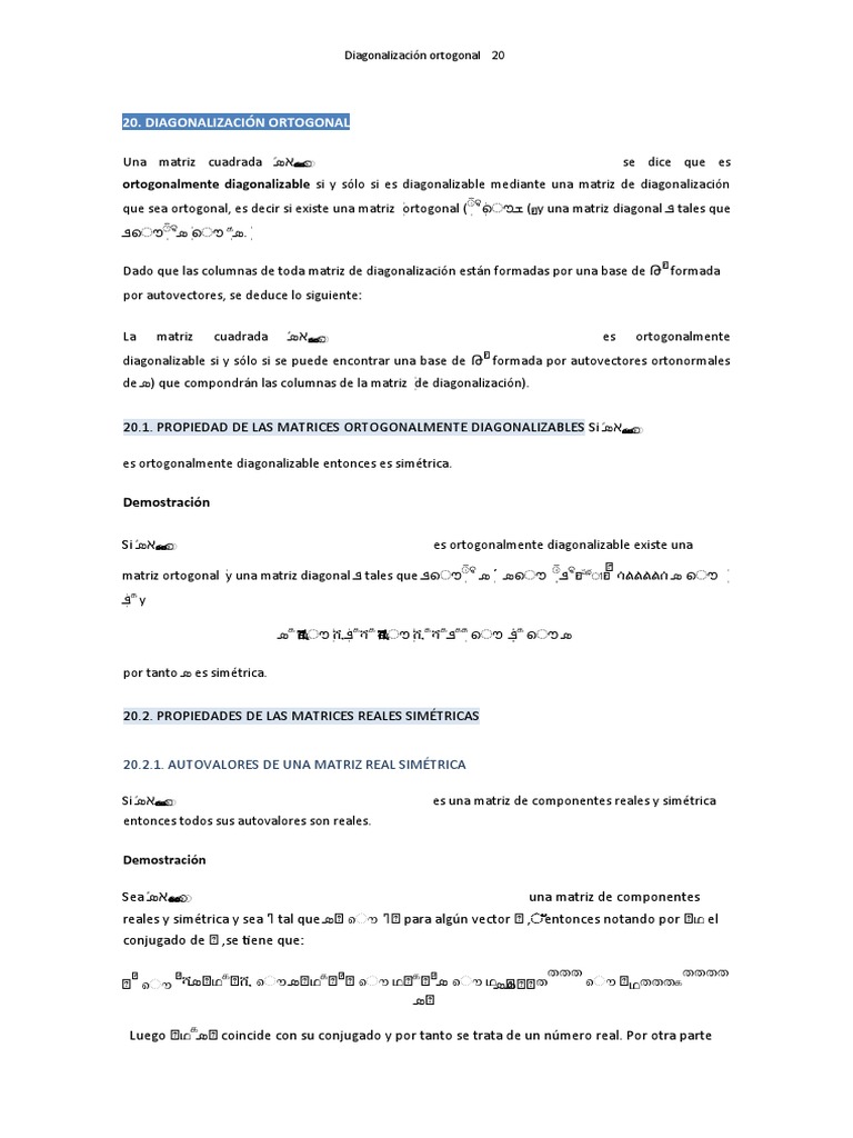 Diagonalizacion Ortogonal de Matrices Simetricas | PDF | Valores ...
