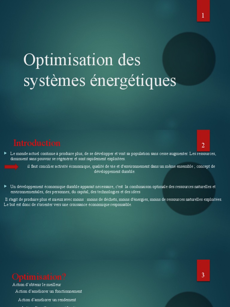 Optimisation Des Systèmes Énergétiques s1 Et s2 | PDF | Économie ...