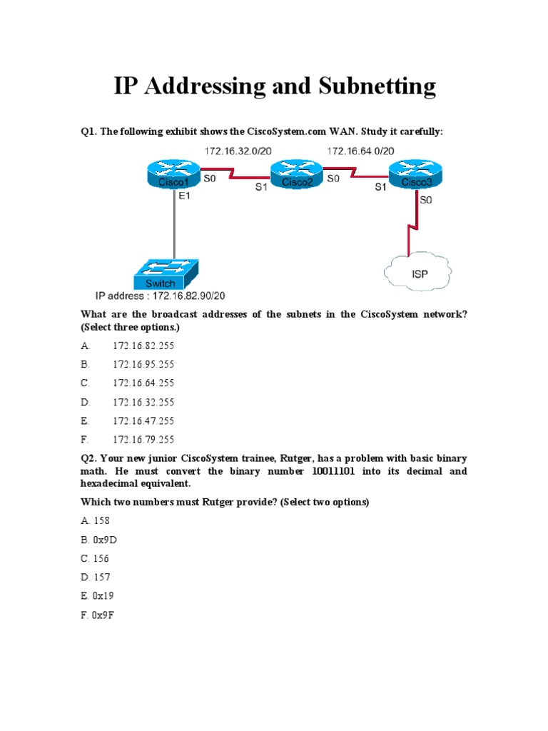 Cisco IP Addressing and Subnetting Guide | PDF | Ip Address | Internet ...
