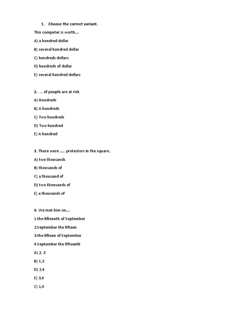 Correct Use of Numbers and Quantifiers | PDF