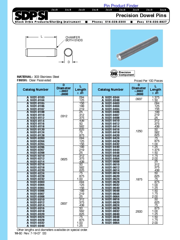 Precision Dowel Pins: Catalog Number L Length Catalog, 47% OFF Precision Dowel Pins: Catalog Number L Length Catalog, 47% OFF