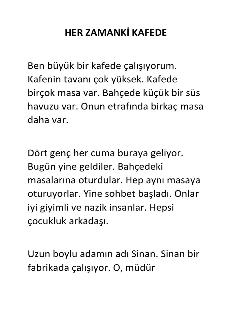 A1 Her Zamanki̇ Kafede | PDF