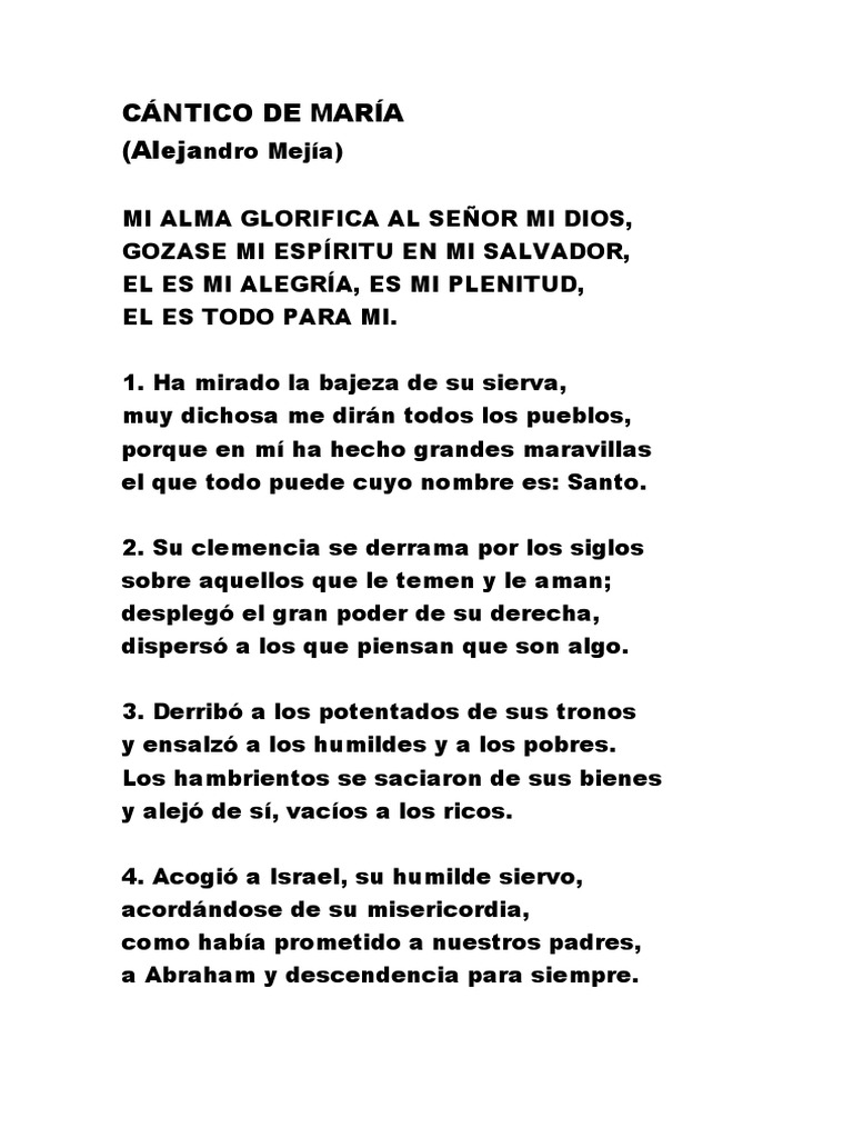 Cántico de María: Mi alma glorifica al Señor | PDF | Derecho | Historia