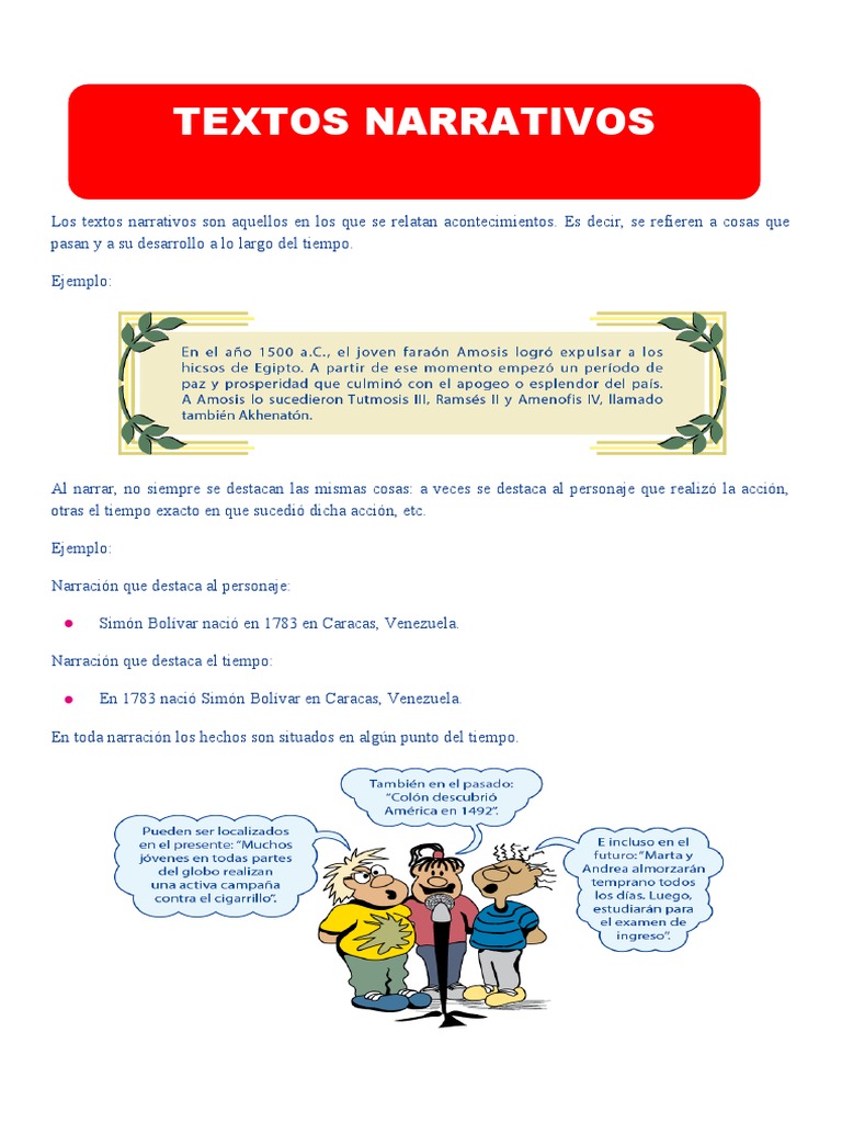 Ejemplos de Textos Narrativos para Sexto Grado de Primaria | Descargar gratis PDF | Narración ...