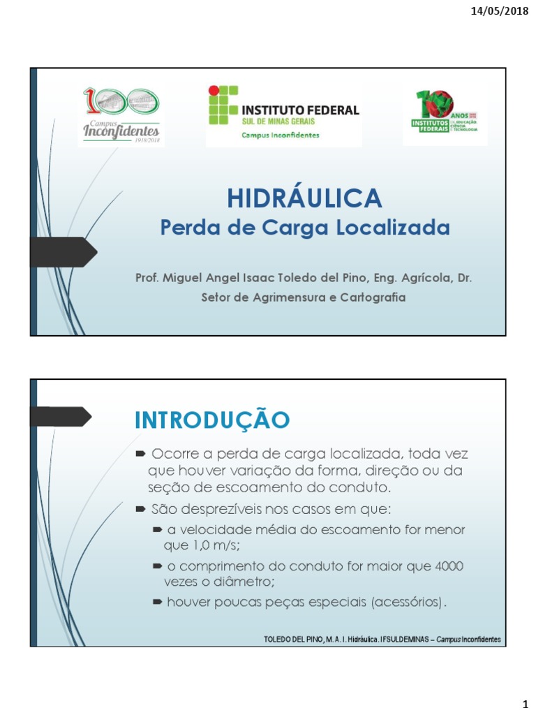 Perda de Carga Localizada | PDF | Geociências