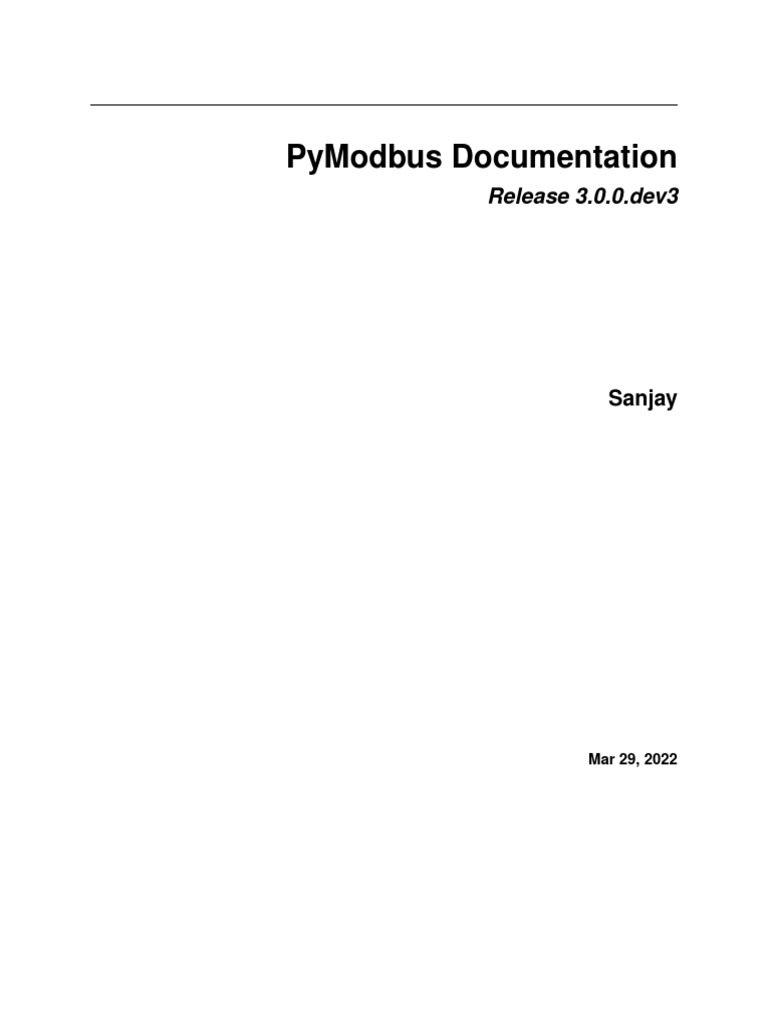 Pymodbus Pdf Transmission Control Protocol Python Programming Language 