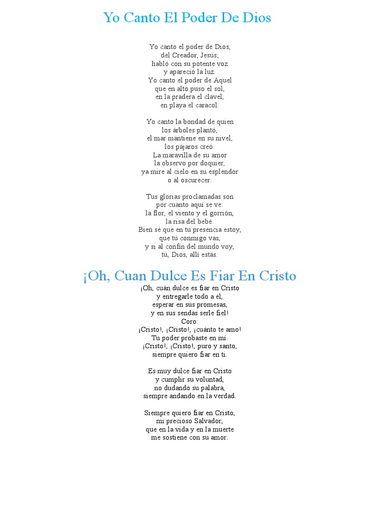 Yo Canto El Poder de Dios | PDF | Cristo (título) | Amor