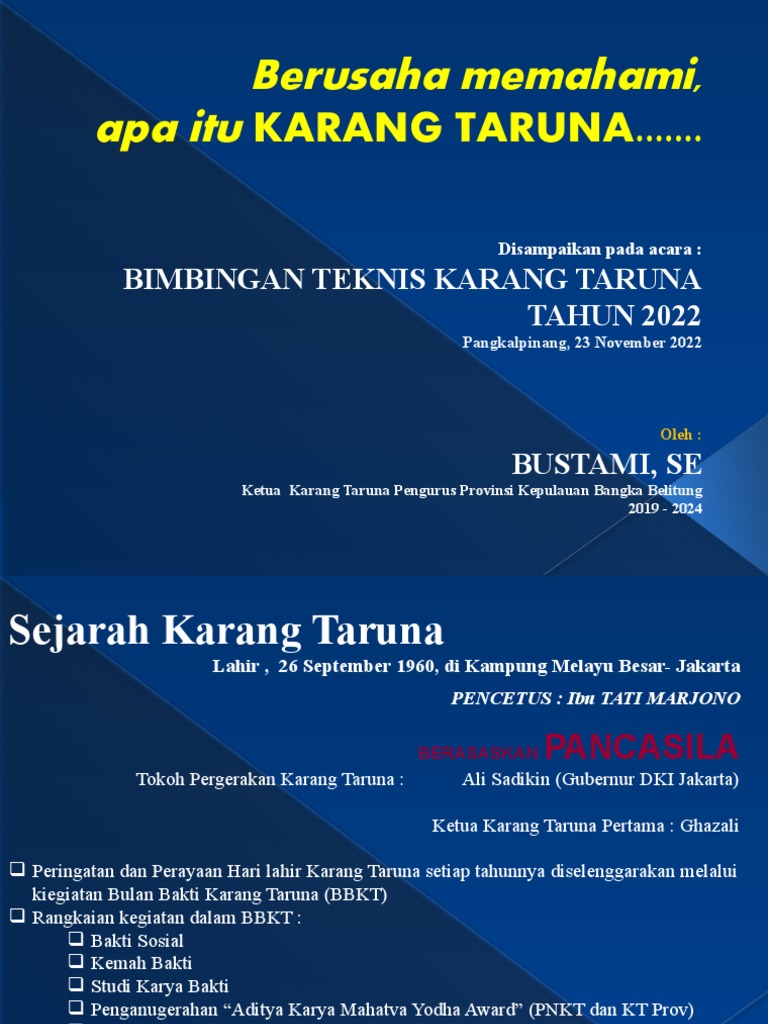 Bimtek Karang Taruna 2022 | PDF