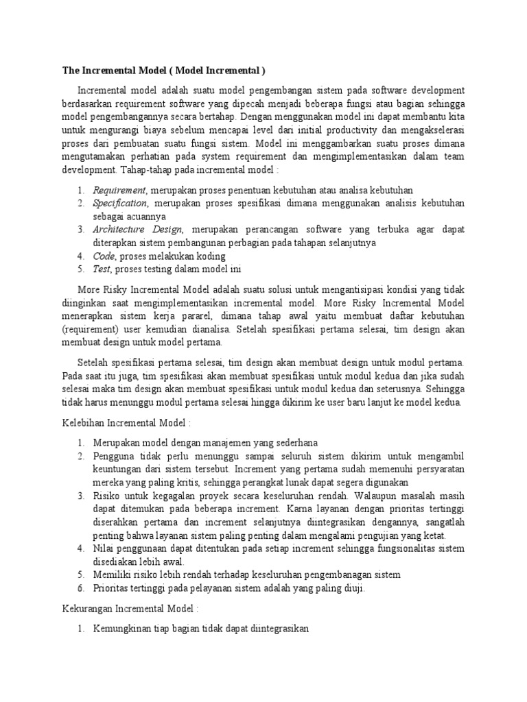 The Incremental Model | PDF