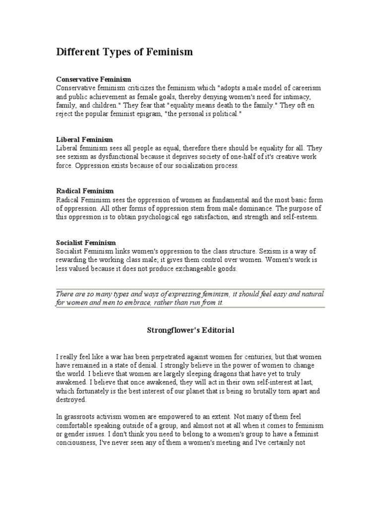 Understanding Feminism Types | PDF | Feminism | Gender Studies