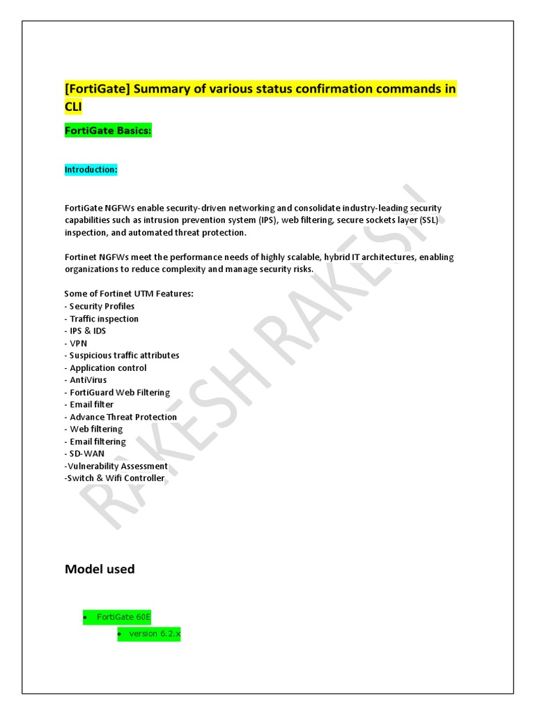 (Fortigate) Summary of Various Status Confirmation Commands in Cli ...