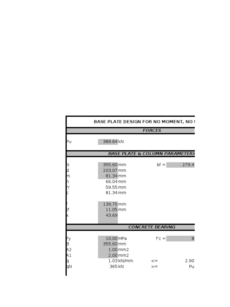 LRFD Base Plate Design | PDF
