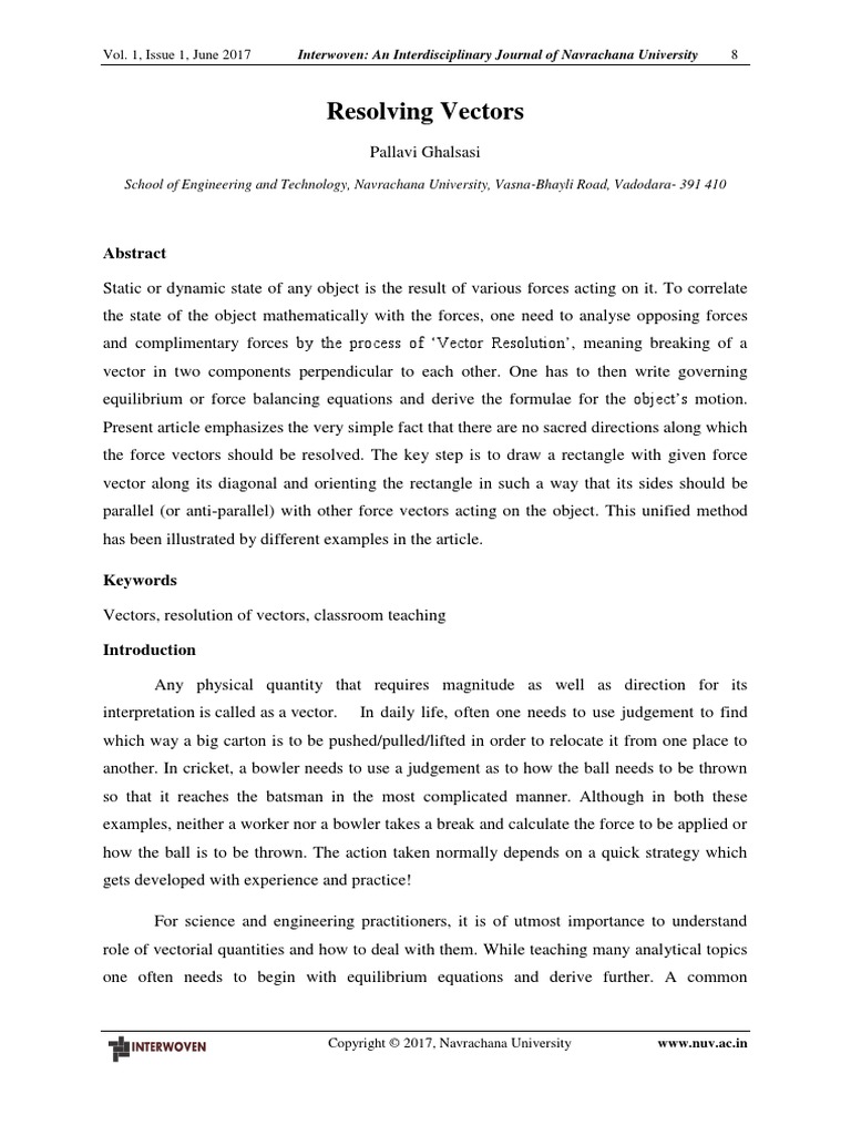 Resolving Vectors | PDF