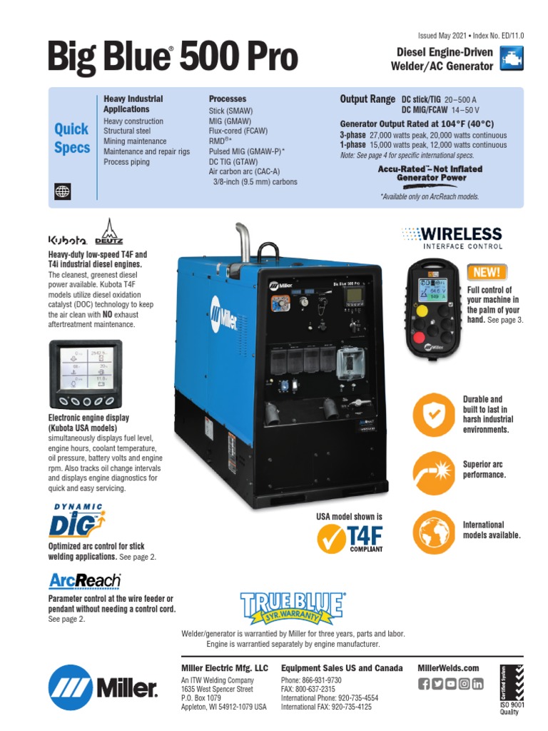 Big Blue 500X PRO 2021 | PDF | Ac Power Plugs And Sockets | Welding