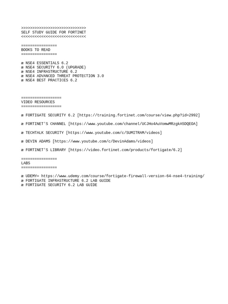 Self Study Guide Nse4 Cert | PDF