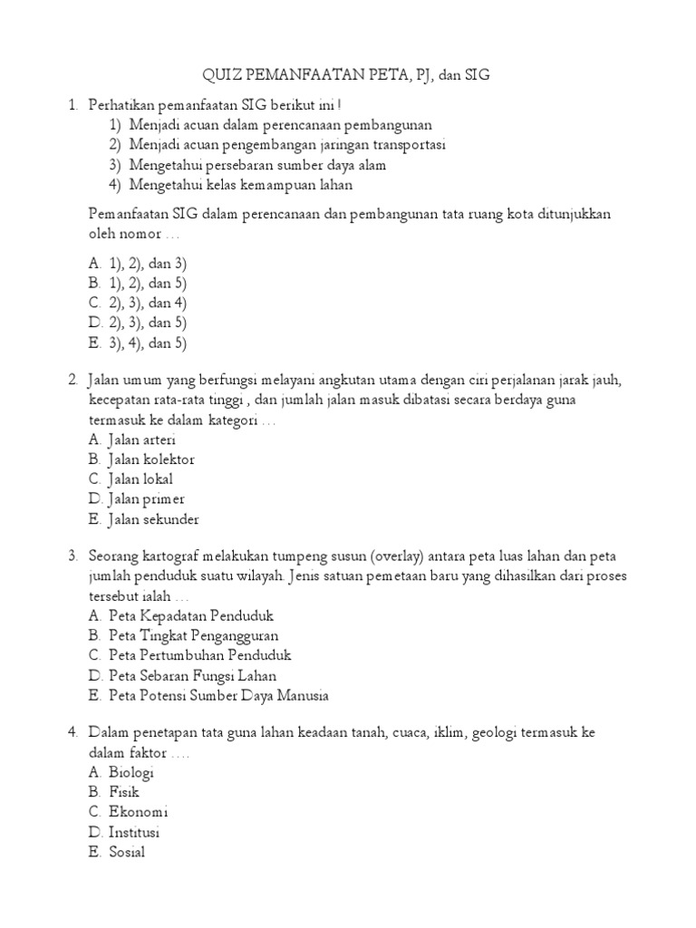 LKS 2 PEMANFAATAN PETA, PJ Dan SIG | PDF
