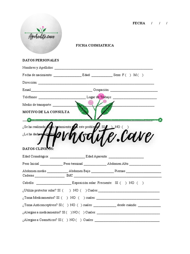 Ficha | Descargar gratis PDF | Dermatología | Especialidades Medicas