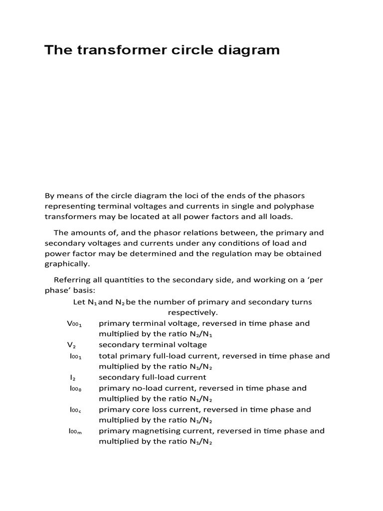The Transformer Circle Diagram | PDF