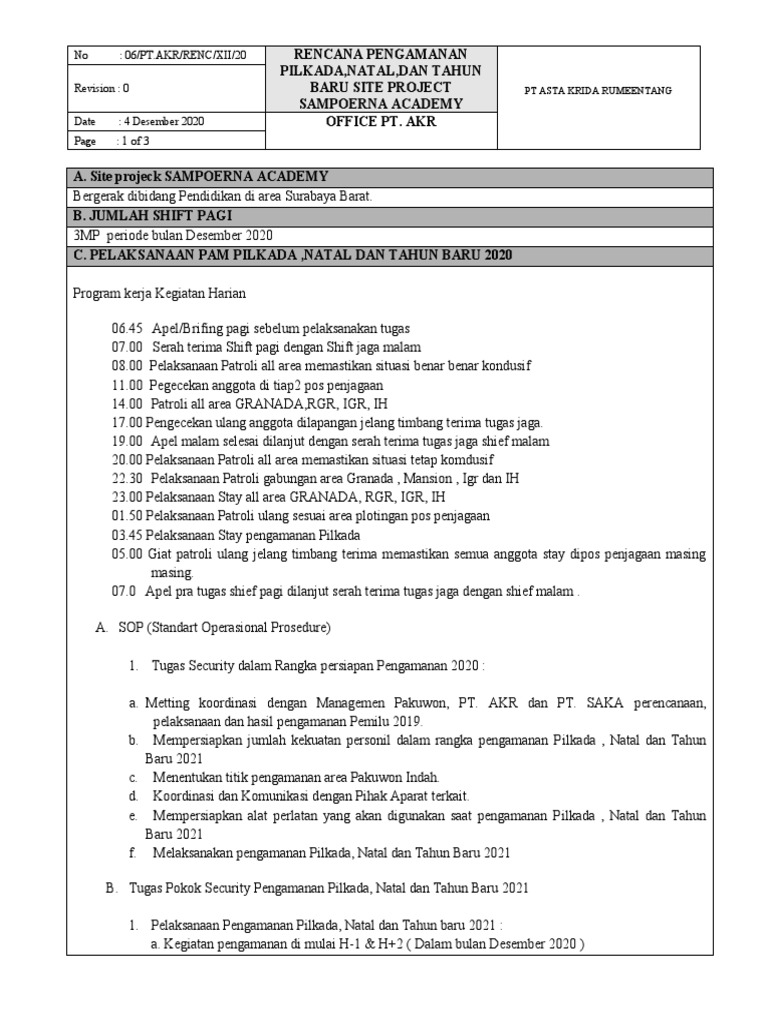 Lap. Renpam Pemilu Baru | PDF