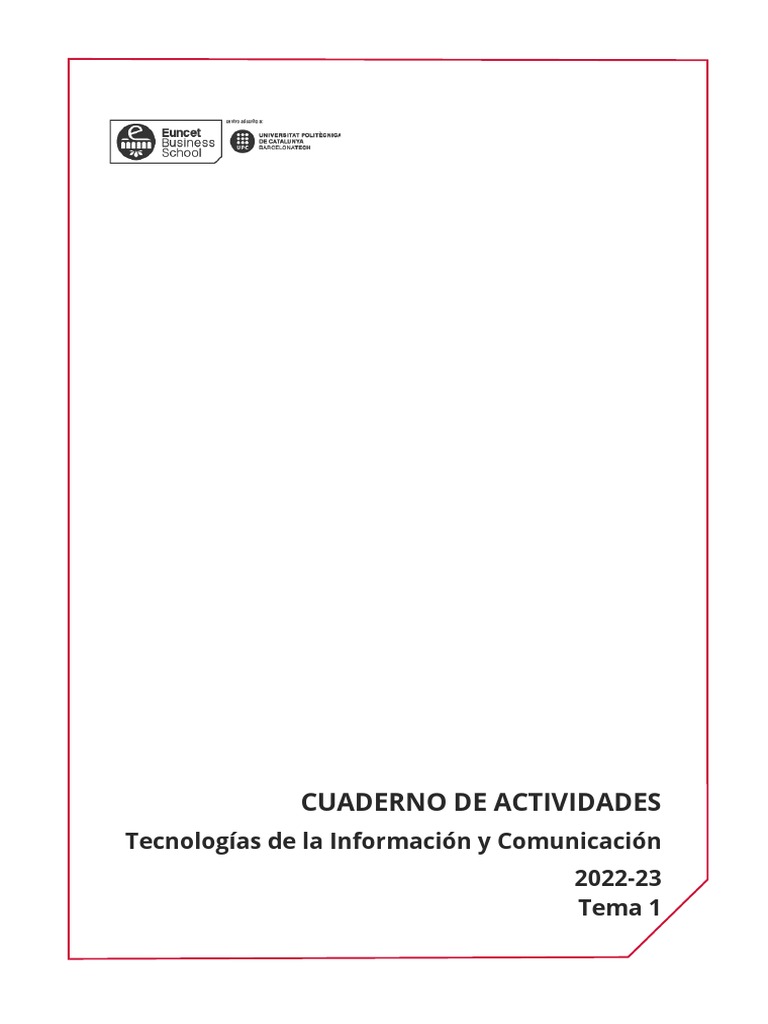 Cuaderno Actividades TIC 2022 20231 Tema 1-Semi | PDF