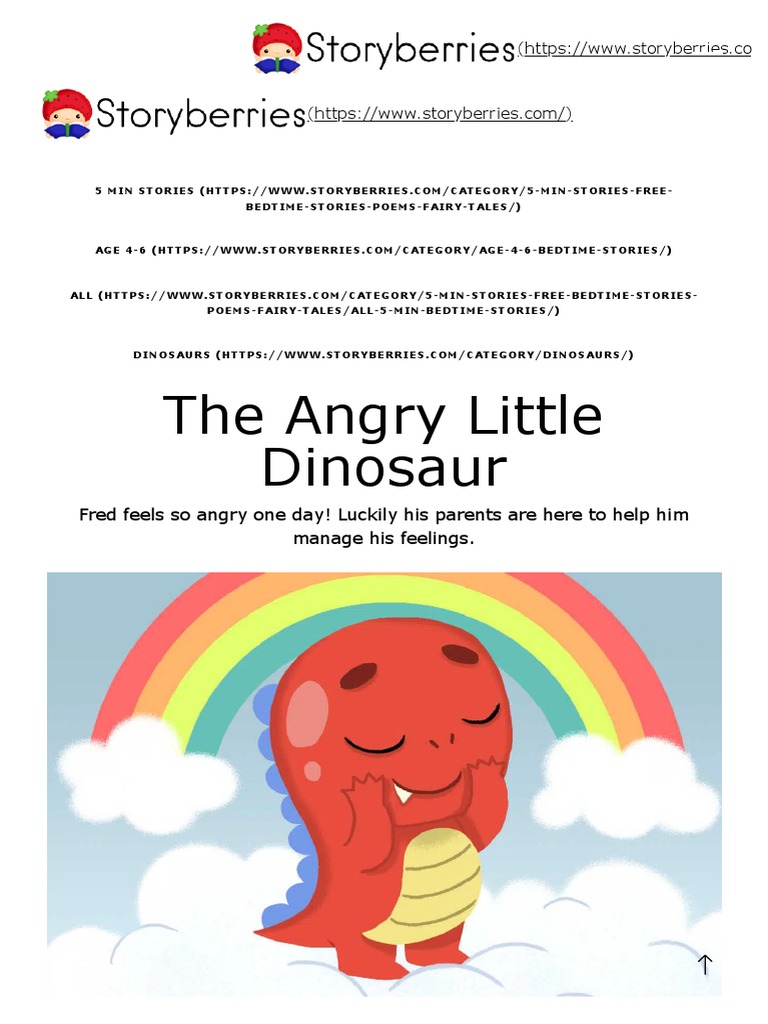 The Angry Little Dinosaur - Bedtime Stories - Short Stories | PDF ...