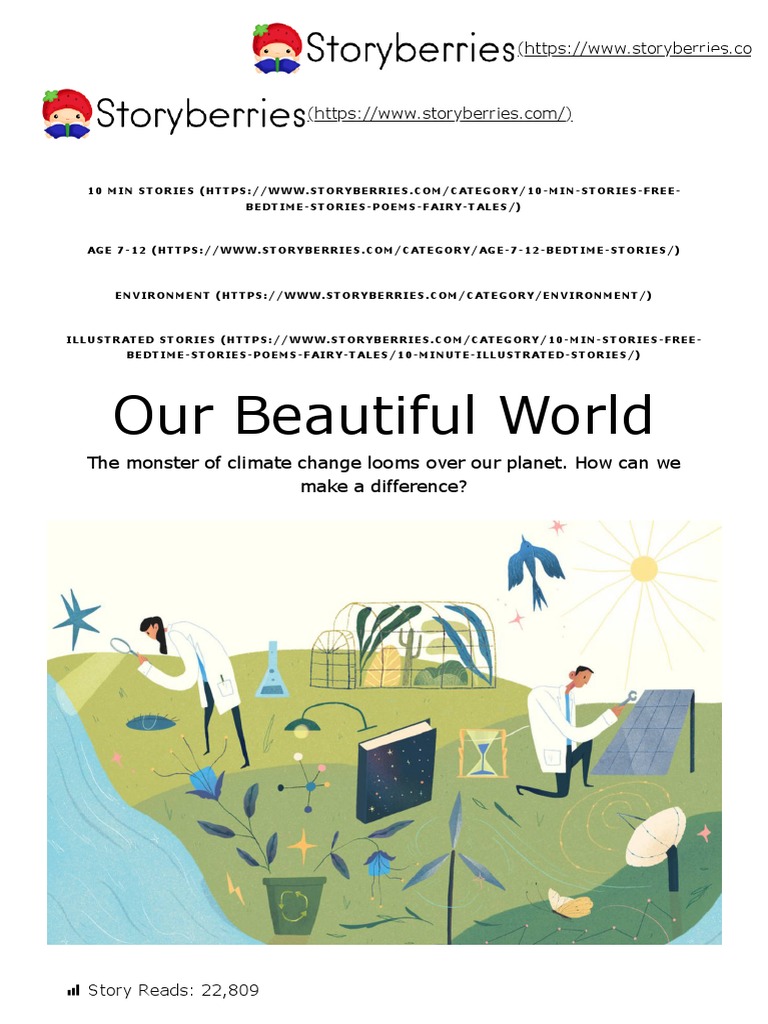 Our Beautiful World - Bedtime Stories - Climate Change Books | PDF