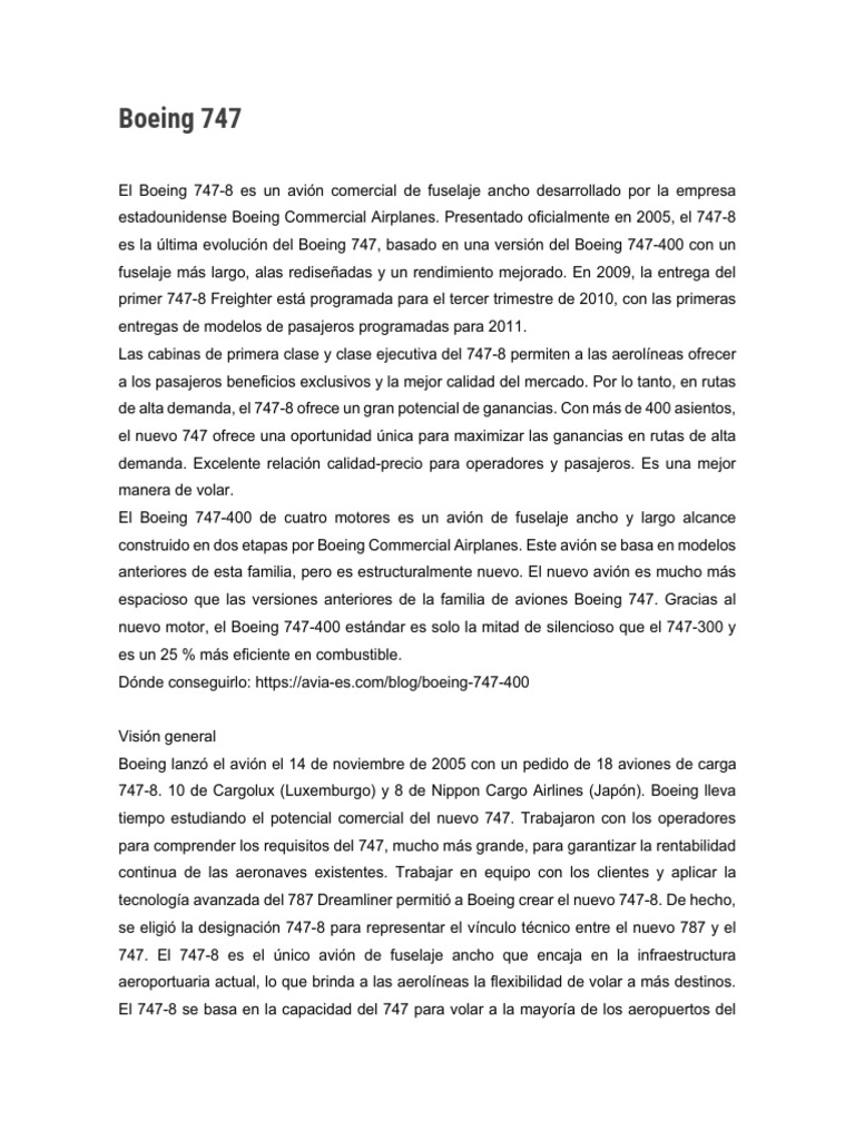 Boeing 747 | PDF | Boeing | Avión de línea