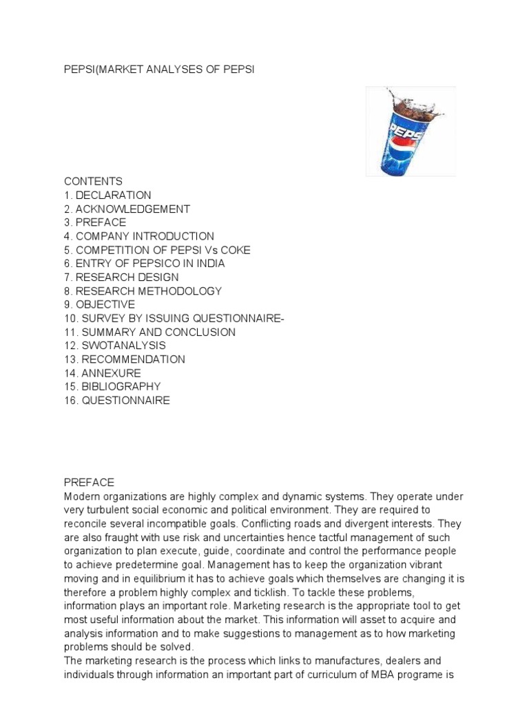 PEPSI | PDF | Pepsi Co | Beverages