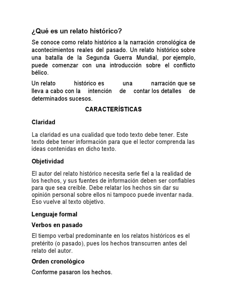 Relato Historico | PDF Relato Historico | PDF