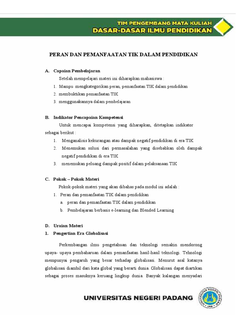 13.peran Dan Pemanfaatan TIK Dalam Pendidikan | PDF 13.peran Dan Pemanfaatan TIK Dalam Pendidikan | PDF