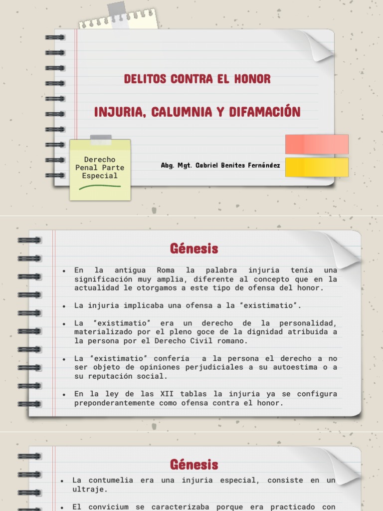 Injuia, Calumnia y Difamación | PDF | Derecho penal | Justicia