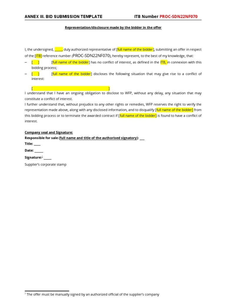 Bid Submission Template and Anti-Fraud Clause | PDF | Money Laundering | Corruption