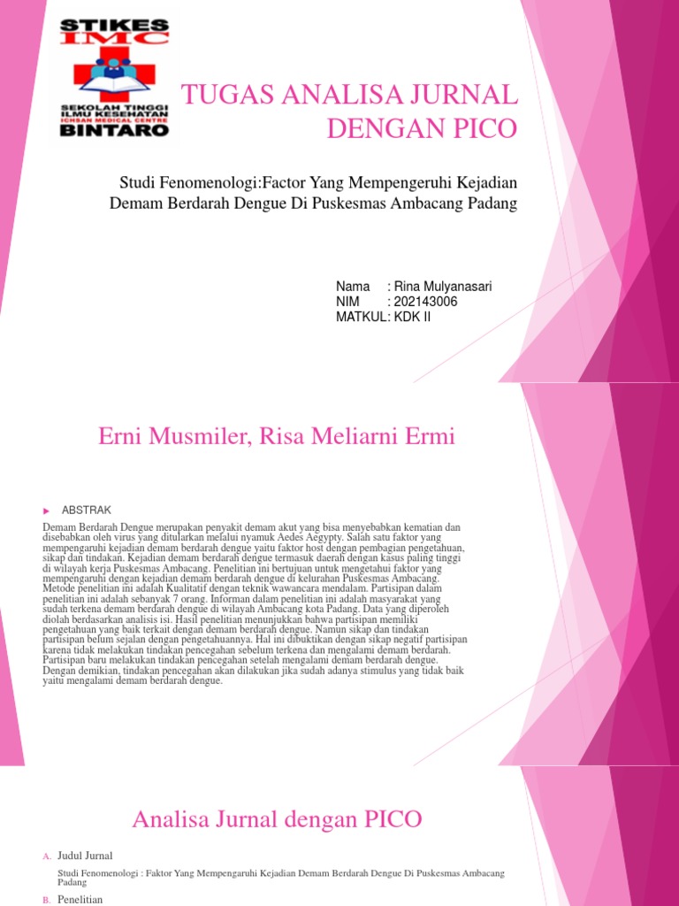 Tugas Analisa Jurnal Dengan PICO | PDF