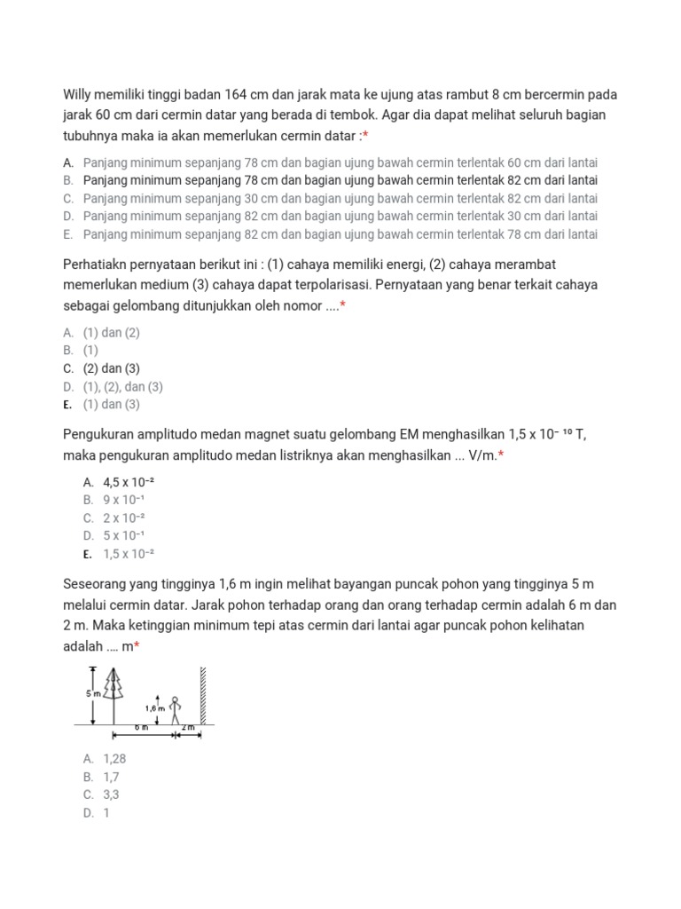 Latihan Soal Fisika Optik | PDF | Metode & Bahan Ajar | Sains & Matematika
