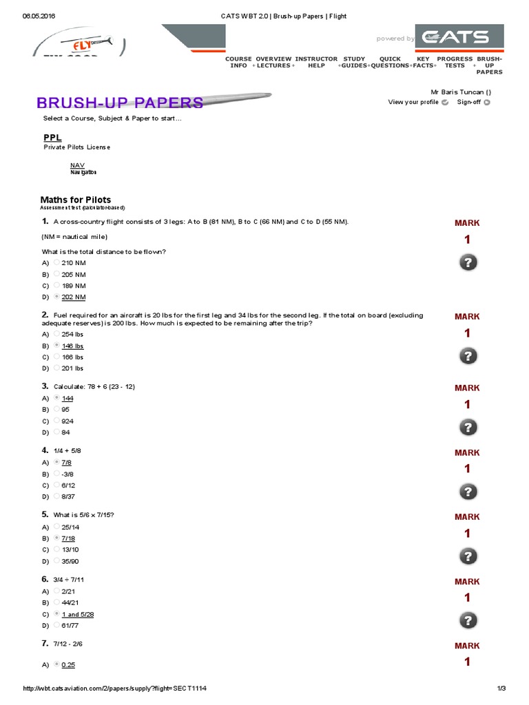 Maths For Pilots Pdf Transport Aviation