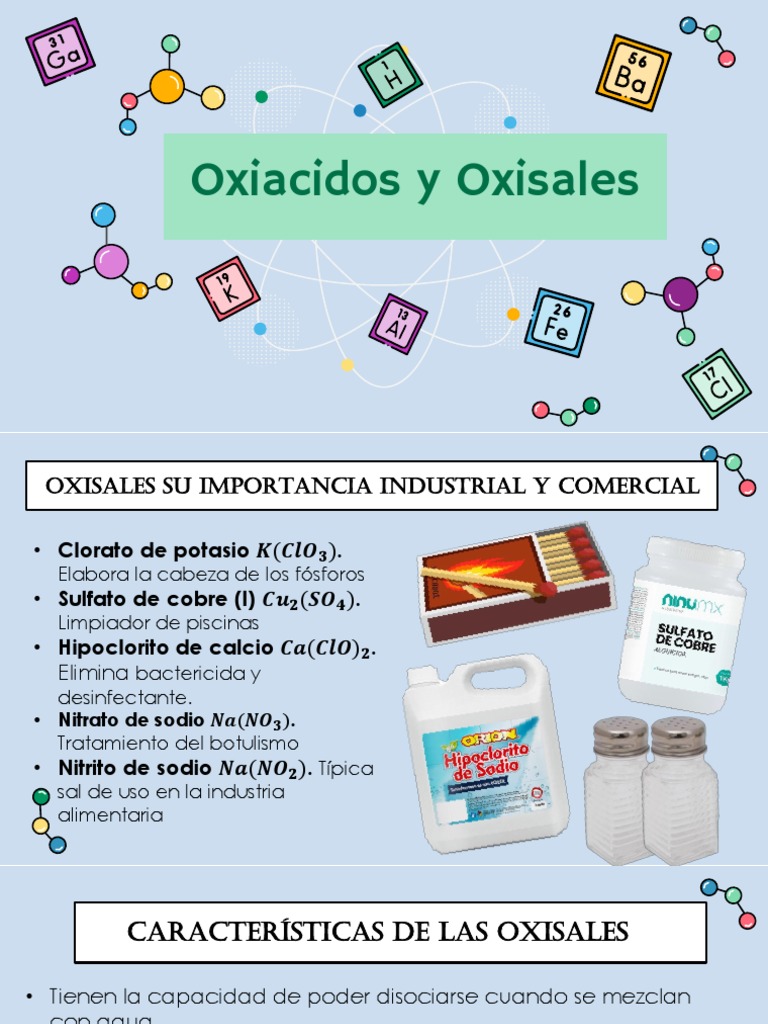 Quimica Oxidos y Oxisales | PDF | Hidróxido | Átomos
