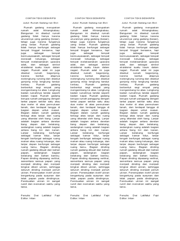 Deskripsi Rumah Gadang Minangkabau | PDF | Griya & Taman