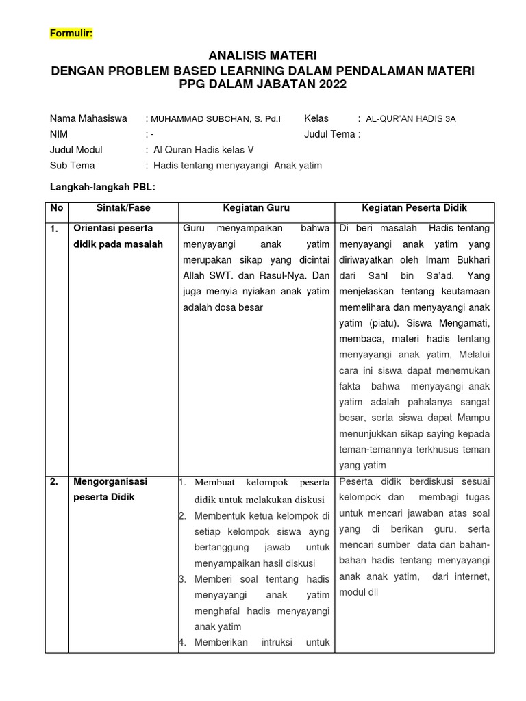 Contoh PBL | PDF