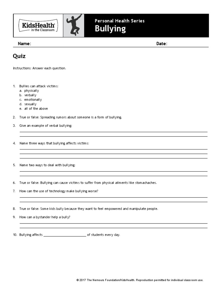 Bullying Quiz | PDF