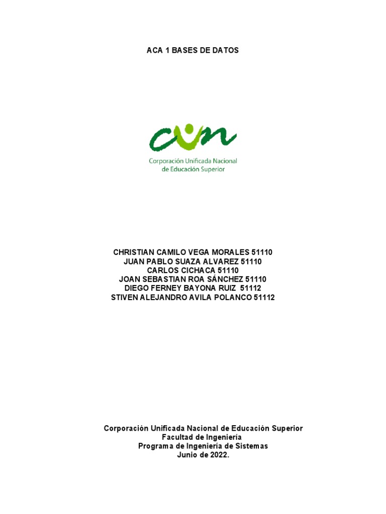 Aca 1 Bases de Datos 2 Punto | Descargar gratis PDF | Bases de datos | Usuario (informática)