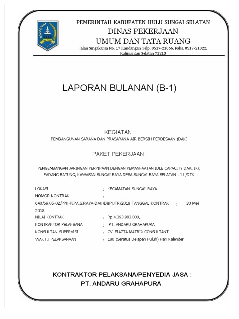 Cover Laporan Bulanan | PDF