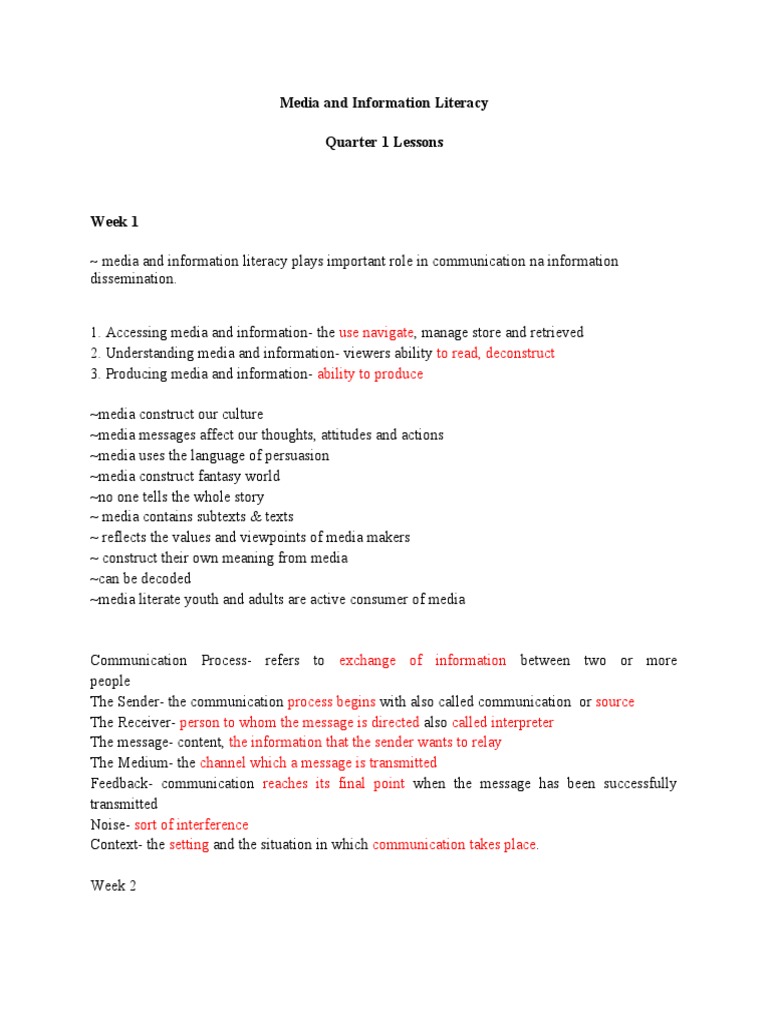 Media and Information Literacy | PDF | Mass Media | Media (Communication)