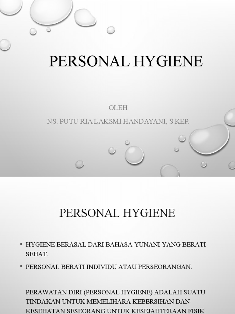 Personal Hygiene | PDF