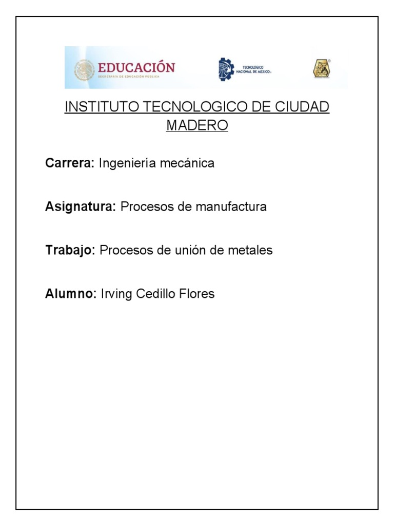 Procesos de Union de Metales | PDF | Construcción | Soldadura