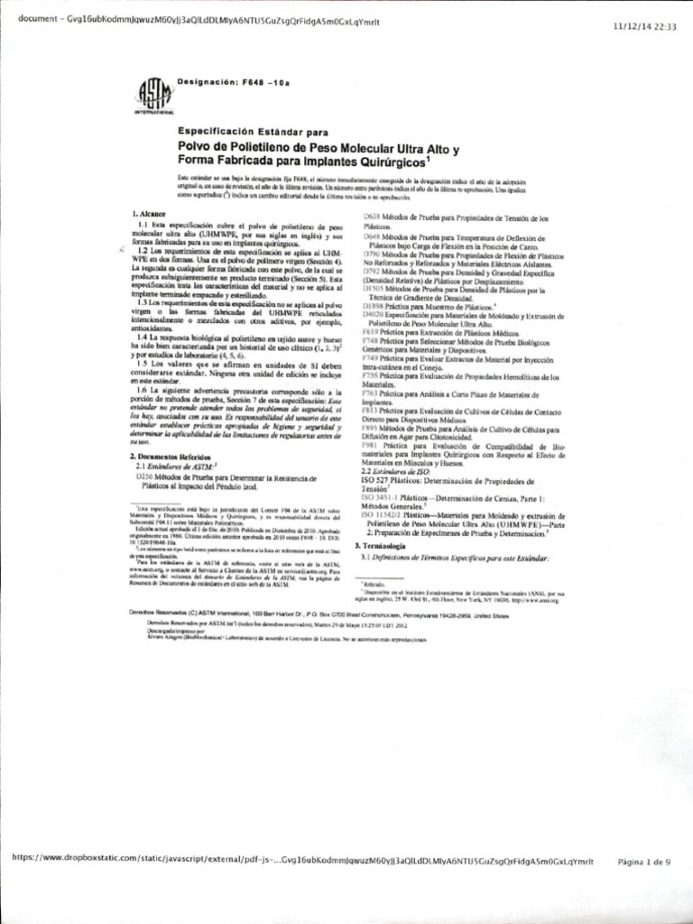 ASTM F648 - 10a | PDF