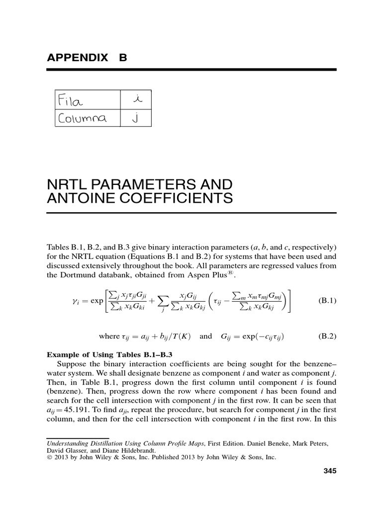 Parámetros Ecuación NRTL | PDF | Toluene | Continuum Mechanics