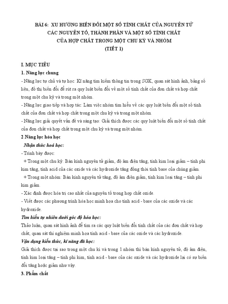 Bài 6 - Hóa 10 - CTST | PDF