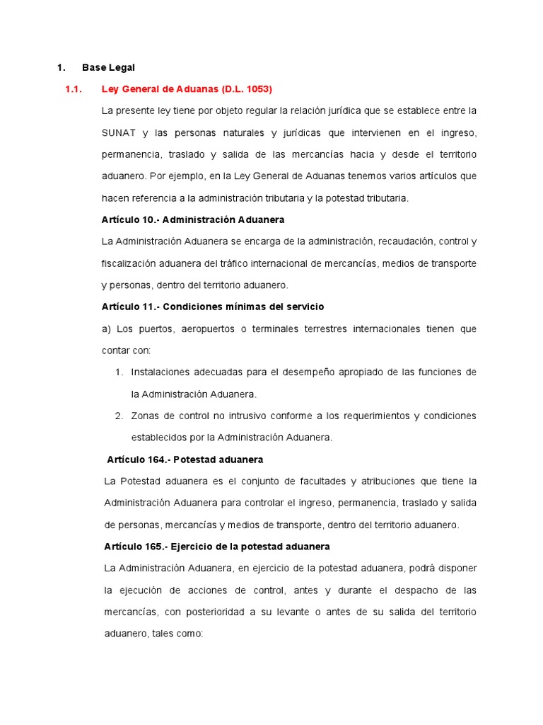 Base Legal | PDF | aduana | Ciencias Políticas