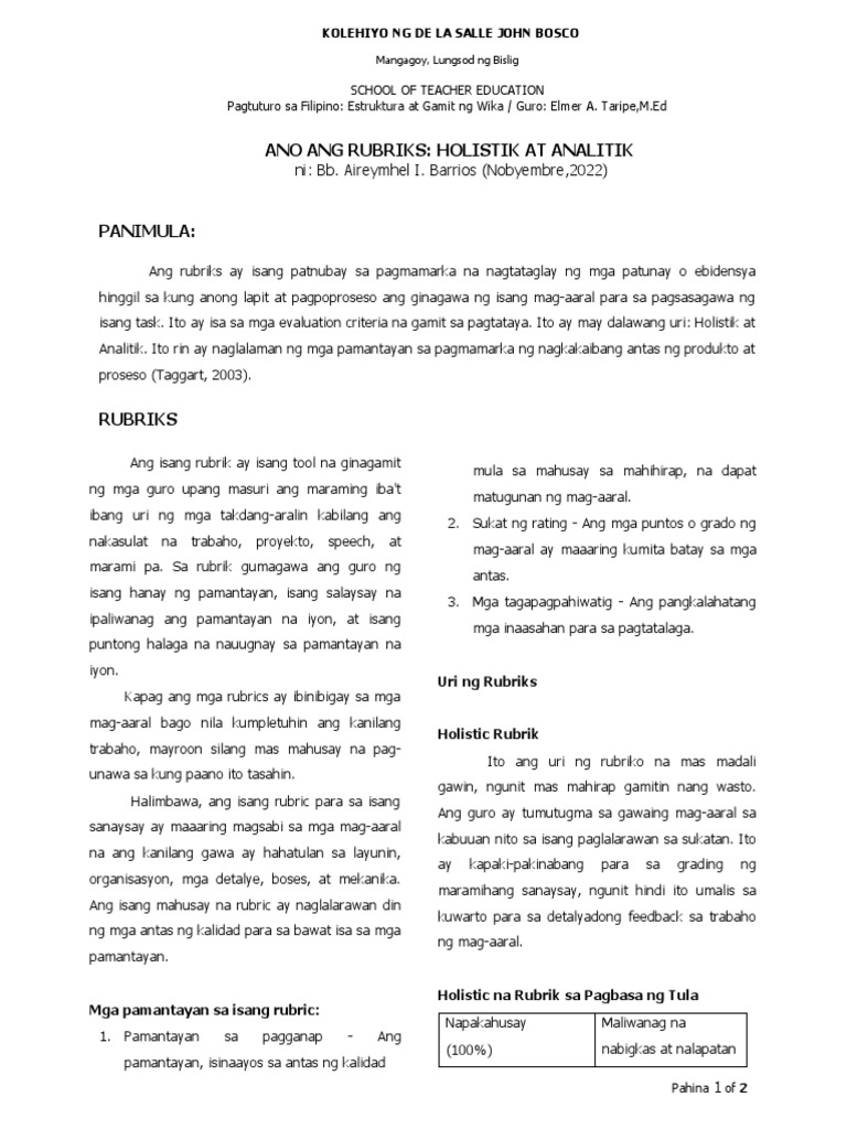 Filipino 1 | PDF